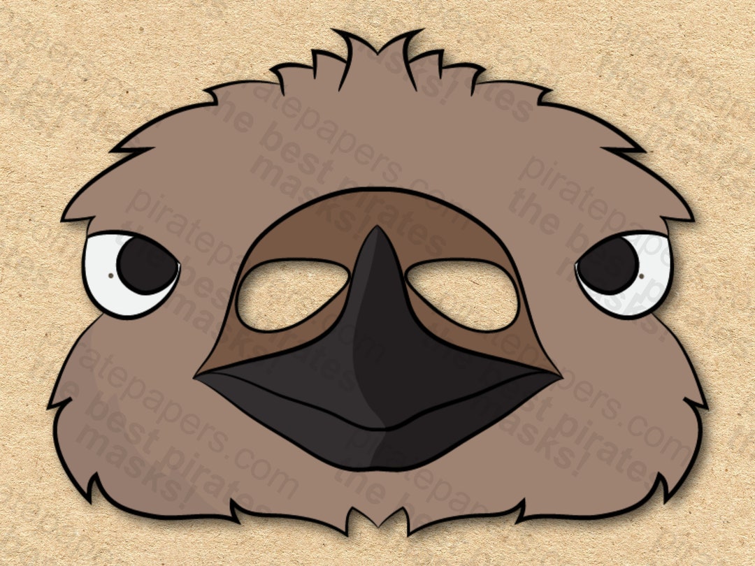 Emu Mask Printable Paper DIY for Kids and Adults. PDF - Etsy