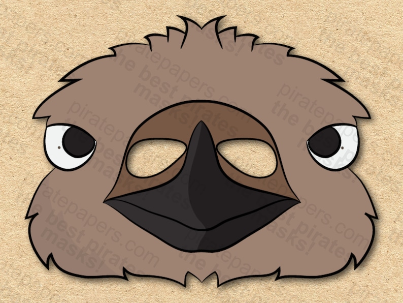 Emu Mask Printable Paper DIY for Kids and Adults. PDF - Etsy