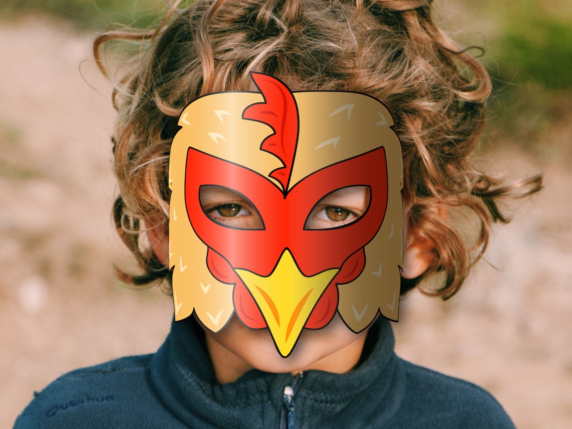 Chicken Mask Printable, Hen Mask, Paper DIY for Kids and Adults. PDF ...