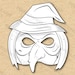 Witch Mask Printable Coloring, Paper DIY for Kids and Adults. PDF ...
