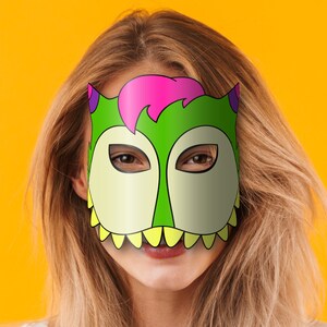 Monster #2 Mask Printable, Paper DIY for Kids and Adults. PDF Template ...