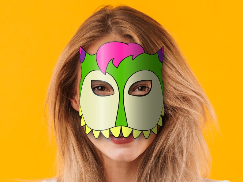Monster 2 Mask Printable, Paper DIY for Kids and Adults. PDF Template ...