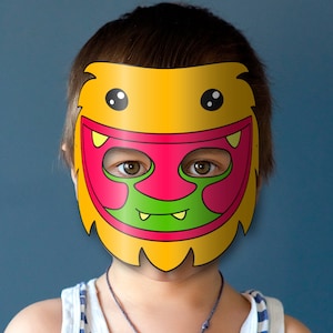 Monster #5 Mask Printable, Paper DIY for Kids and Adults. PDF Template ...
