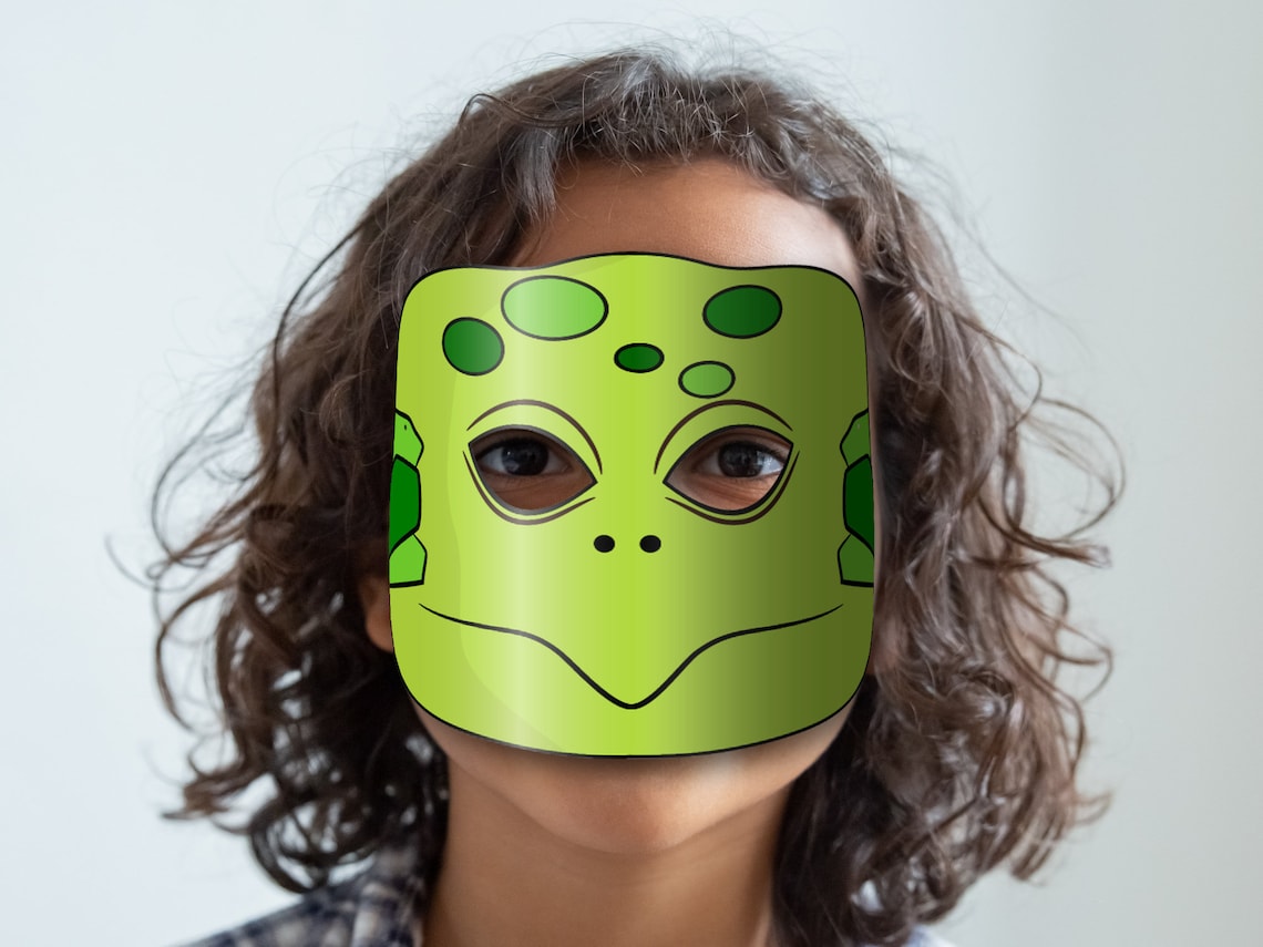 Turtle Mask Printable, Paper DIY for Kids and Adults. PDF Template ...