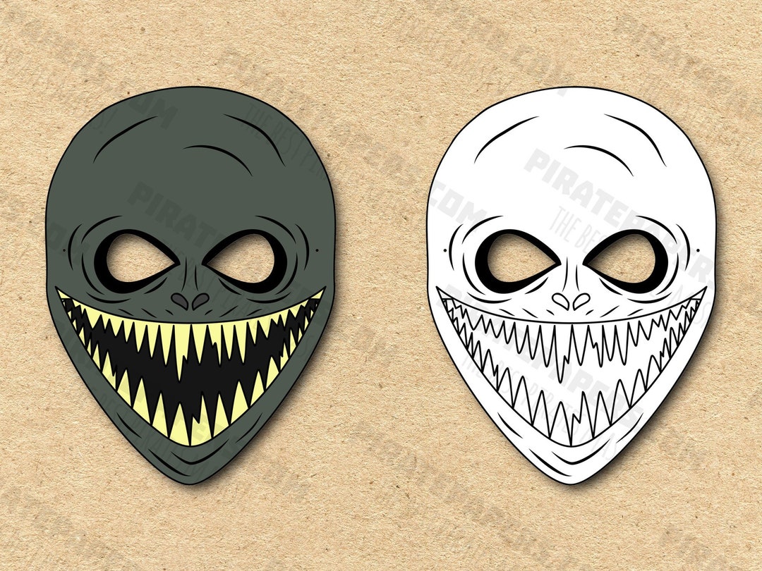 Creepy Masks Printable Color + Coloring, Paper DIY for Kids and Adults ...