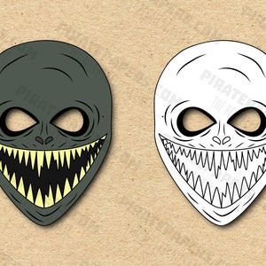 Creepy Masks Printable Color + Coloring, Paper DIY for Kids and Adults ...