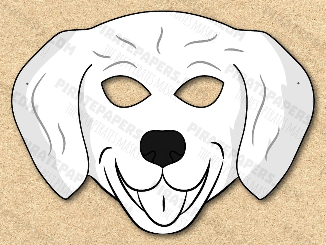 Dog Retriever Mask Printable Coloring Breed, Paper DIY for Kids and ...