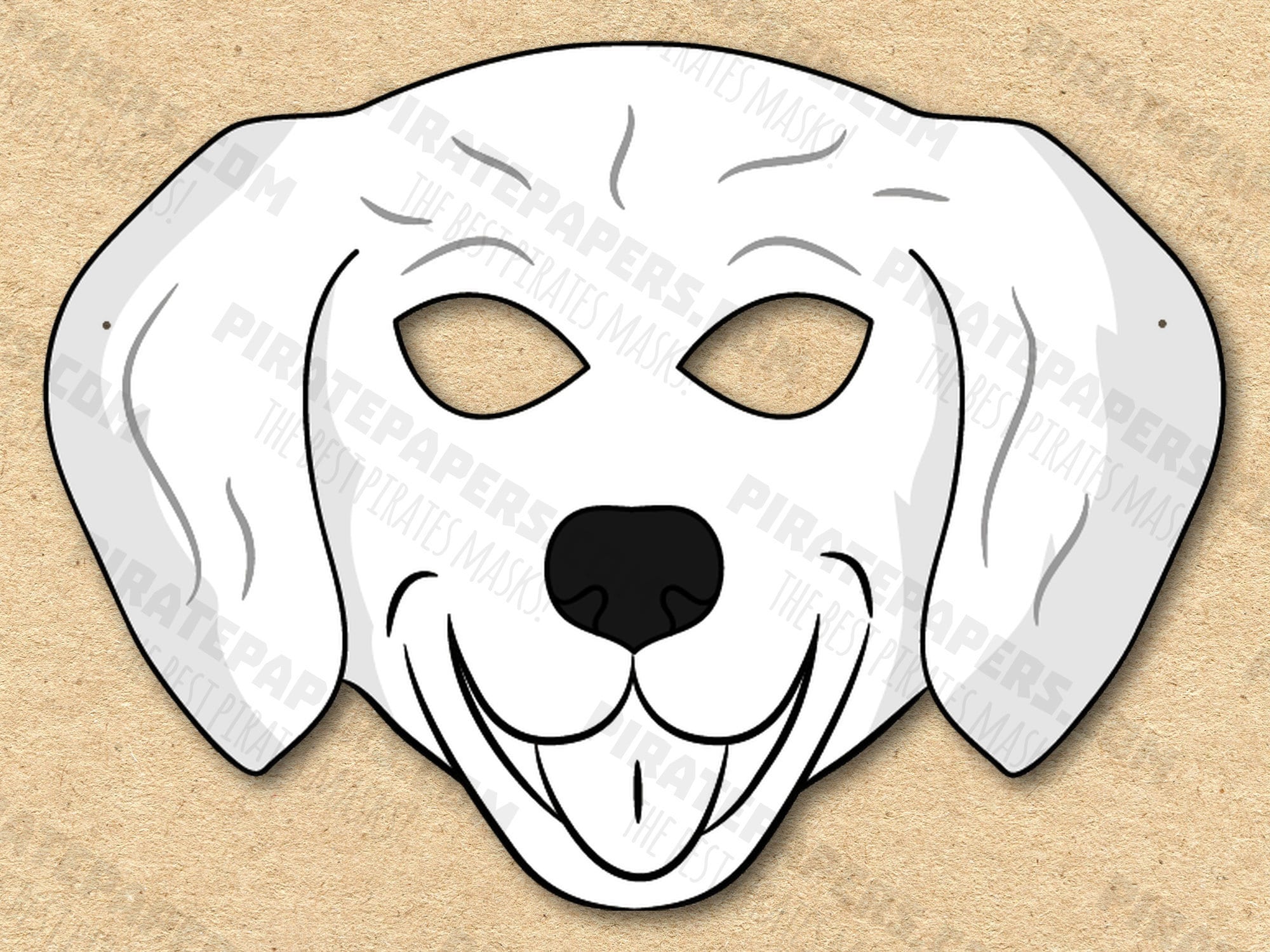 Dog Breeds Masks Printable Coloring, Retriever Dog, German Shepherd Dog ...