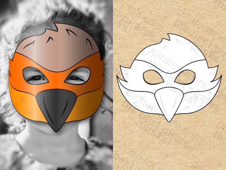Bird Masks Printable Color Coloring Paper DIY for Kids and - Etsy