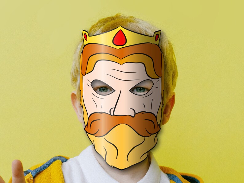 King Mask Printable, Paper DIY for Kids and Adults. PDF Template ...