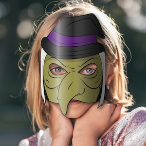Witch Mask Printable, Paper DIY for Kids and Adults. PDF Template ...