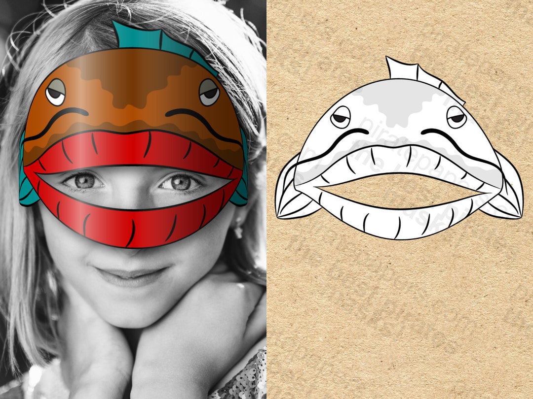Catfish Masks Printable Color Coloring Paper DIY for Kids - Etsy