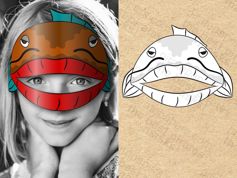 Catfish Masks Printable Color Coloring Paper DIY for Kids - Etsy