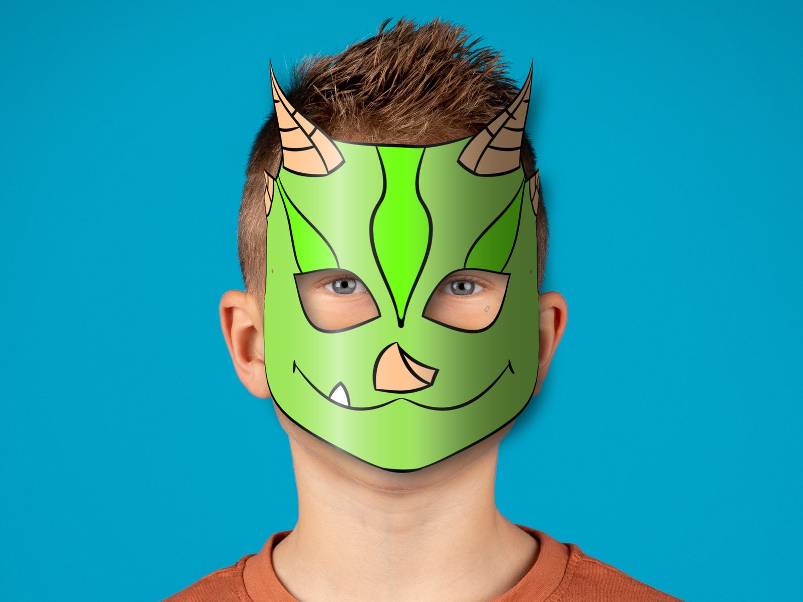 Baby Dragon Mask Printable, Paper DIY for Kids and Adults. PDF Template ...
