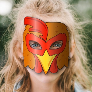 Rooster Mask Printable, Сoock, Сhicken, Paper DIY for Kids and Adults ...
