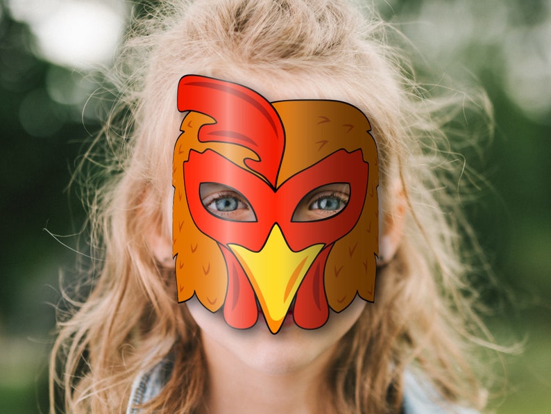 Rooster Mask Printable, Сoock, Сhicken, Paper DIY for Kids and Adults ...