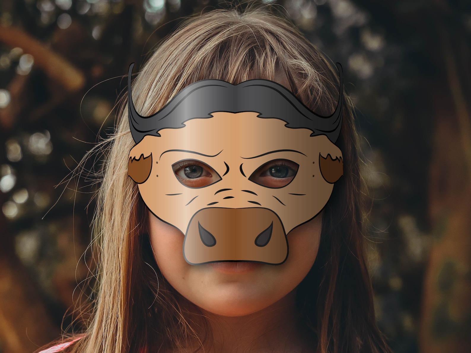 Buffalo Mask Printable, Paper DIY for Kids and Adults. PDF Template ...