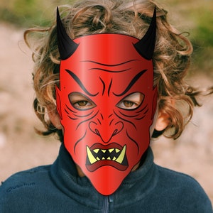 Demon Mask Printable, Paper DIY for Kids and Adults. PDF Template ...