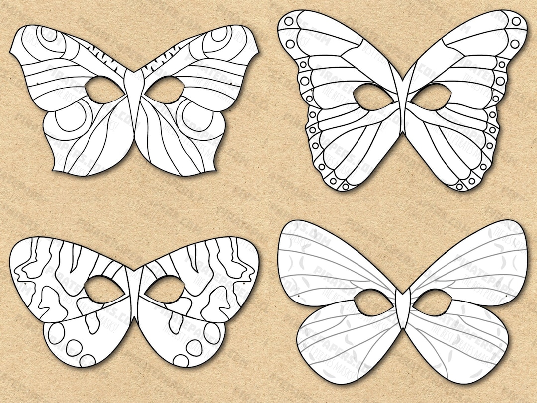Butterflies Masks Printable Coloring, Butterfly Peacock, Butterfly Blue ...