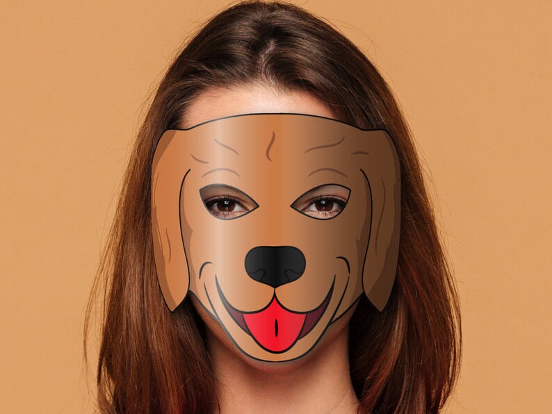 Dog Retriever Masks Printable Color + Coloring Breed, Paper DIY for ...