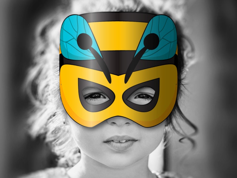 Bee Mask Printable Paper DIY for Kids and Adults. PDF - Etsy