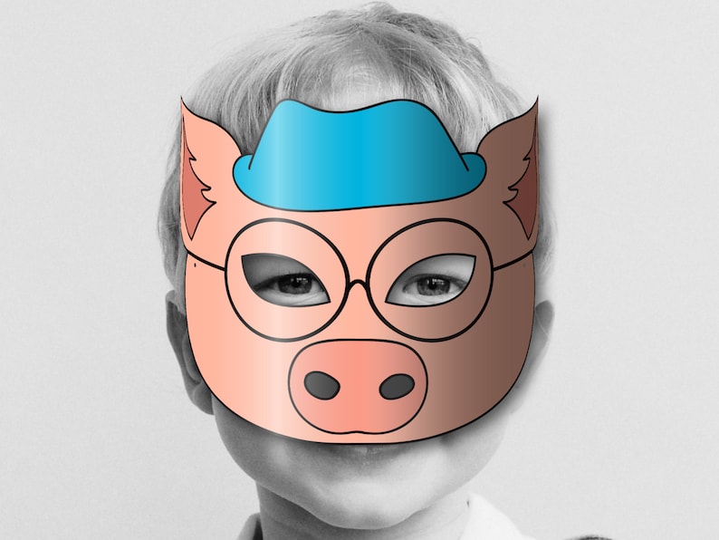 Pig 3 Mask Printable the Three Little Pigs Paper DIY for - Etsy