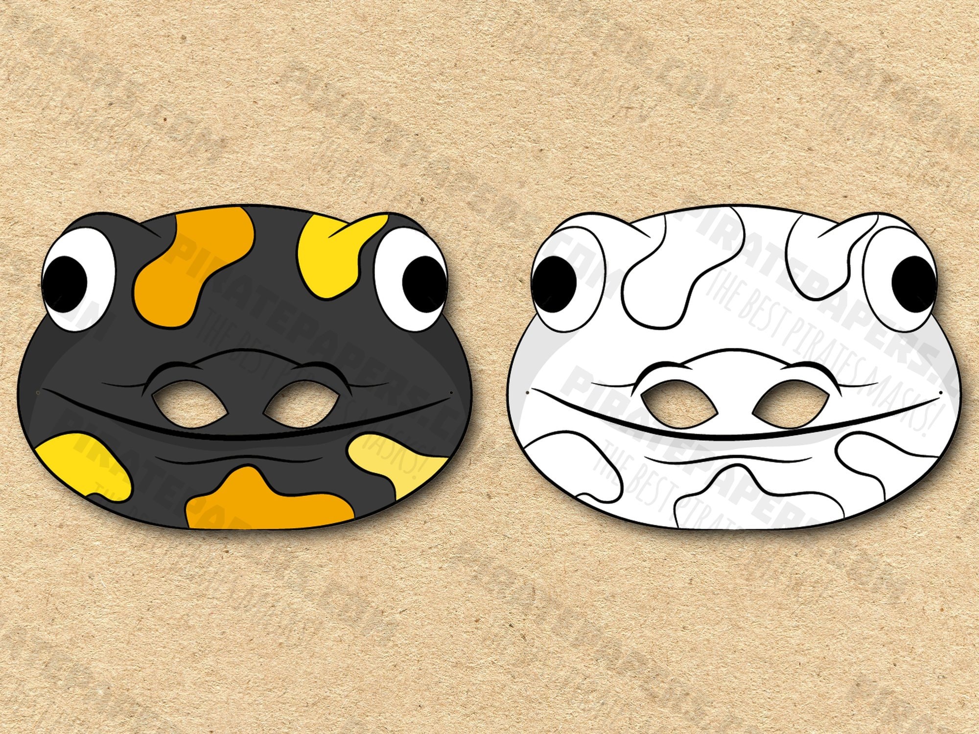 Salamander Masks Printable Color Coloring, Paper DIY for Kids and ...
