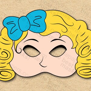 Goldilocks Masks Printable Color Coloring goldilocks and - Etsy