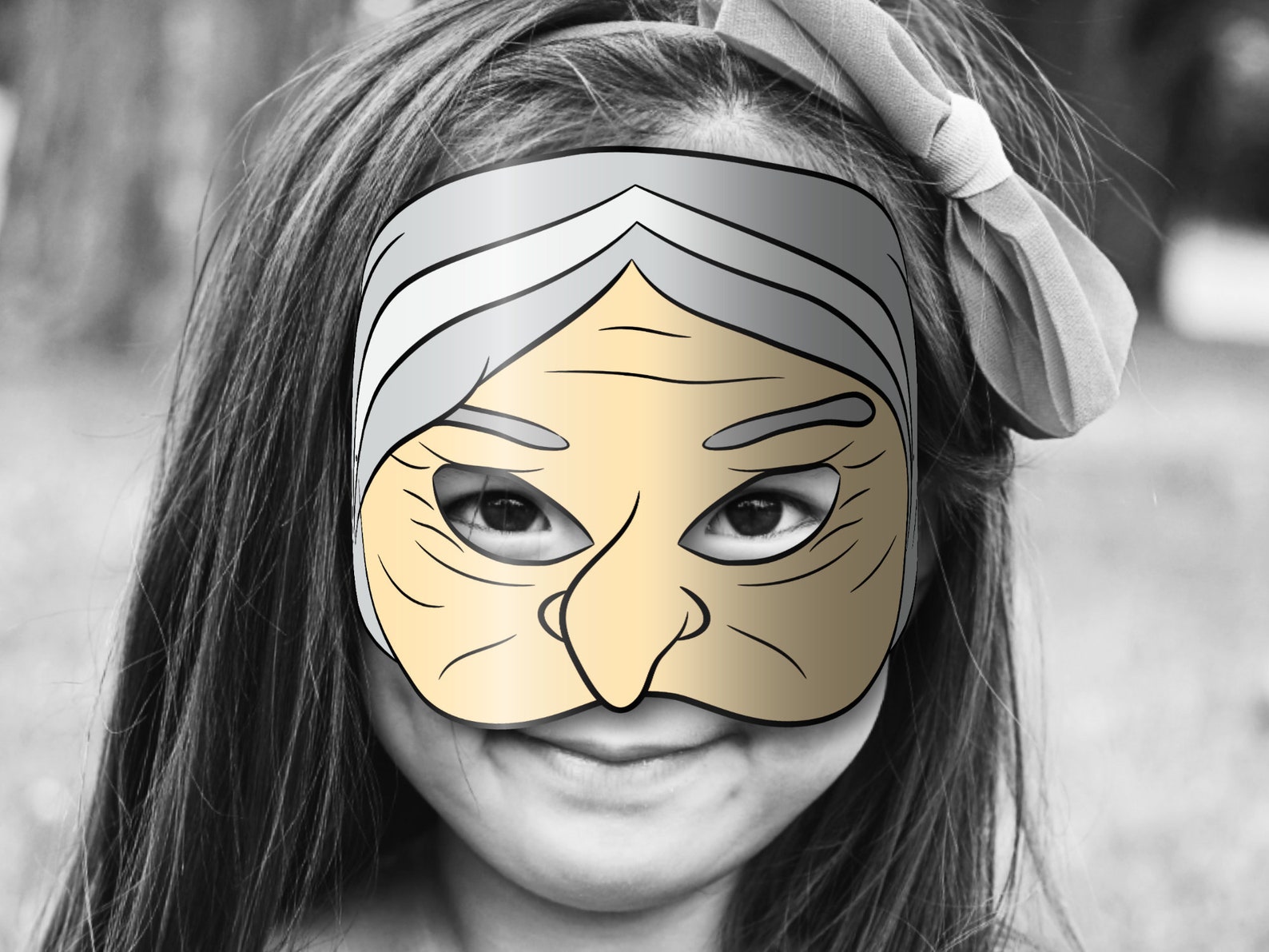Old Woman Mask Printable Paper DIY for Kids and Adults. PDF - Etsy ...