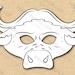 Buffalo Mask Printable Coloring, Paper DIY for Kids and Adults. PDF ...