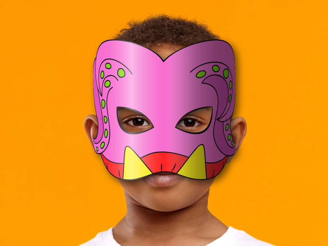 Monster 1 Mask Printable Paper DIY for Kids and Adults. PDF - Etsy