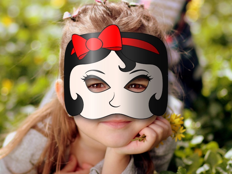 Snow White Masks Printable Color Coloring, Paper DIY for Kids and ...
