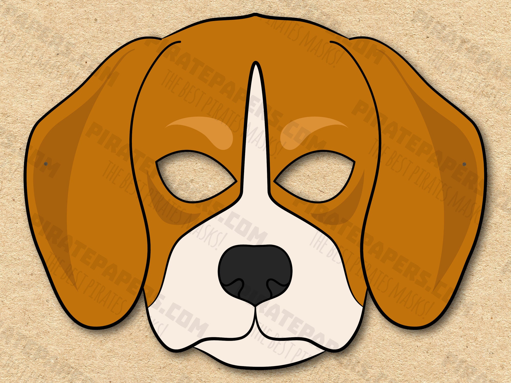 Dog Beagle Mask Printable Breed, Paper DIY for Kids and Adults. PDF ...