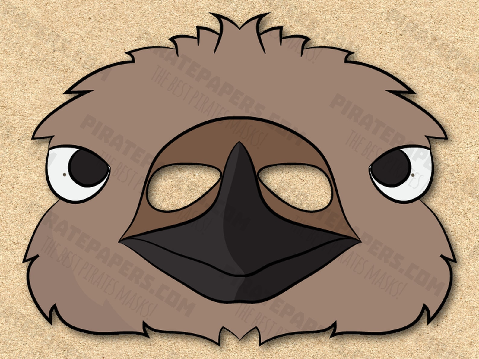 Emu Mask Printable, Paper DIY for Kids and Adults. PDF Template ...
