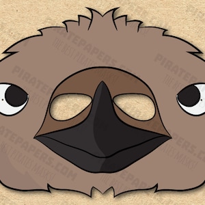 Emu Mask Printable, Paper DIY for Kids and Adults. PDF Template ...