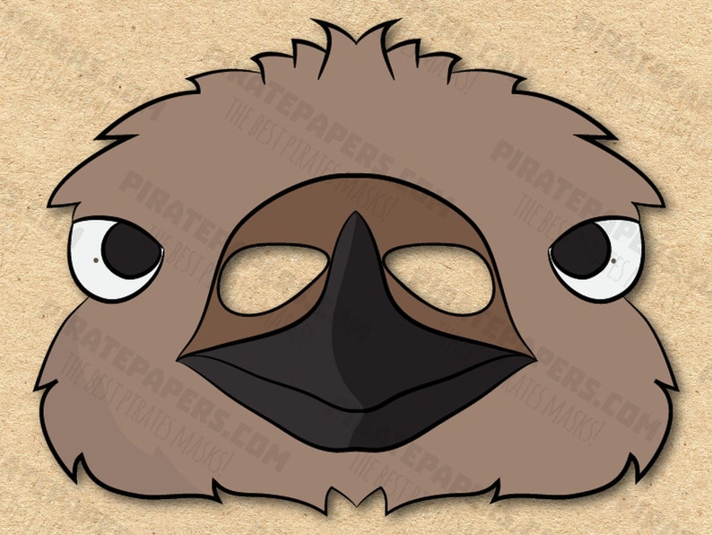 Emu Mask Printable, Paper DIY for Kids and Adults. PDF Template ...