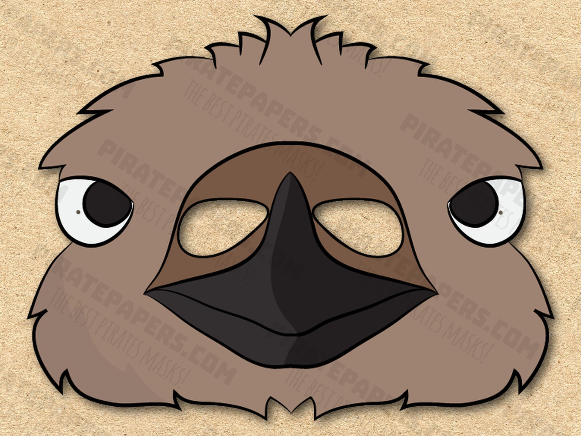 Emu Mask Printable, Paper DIY for Kids and Adults. PDF Template ...