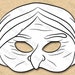 Old Woman Mask Printable Coloring, Paper DIY for Kids and Adults. PDF ...