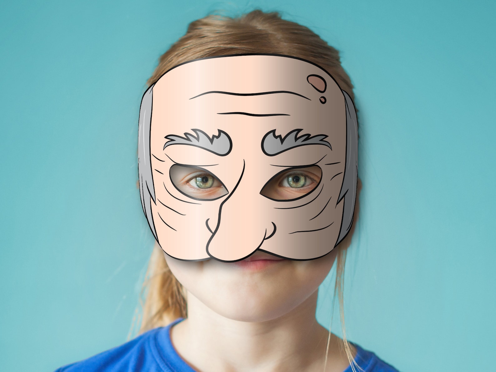 Old Man Mask Printable, Paper DIY for Kids and Adults. PDF Template ...