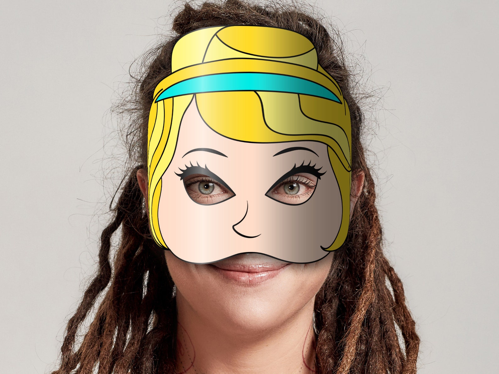 Cinderella Mask Printable, Paper DIY for Kids and Adults. PDF Template ...