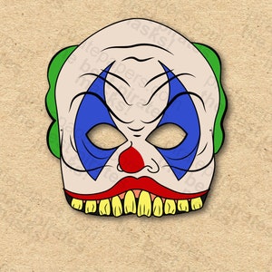 Scary Clown Mask Printable Paper DIY for Kids and Adults. PDF - Etsy