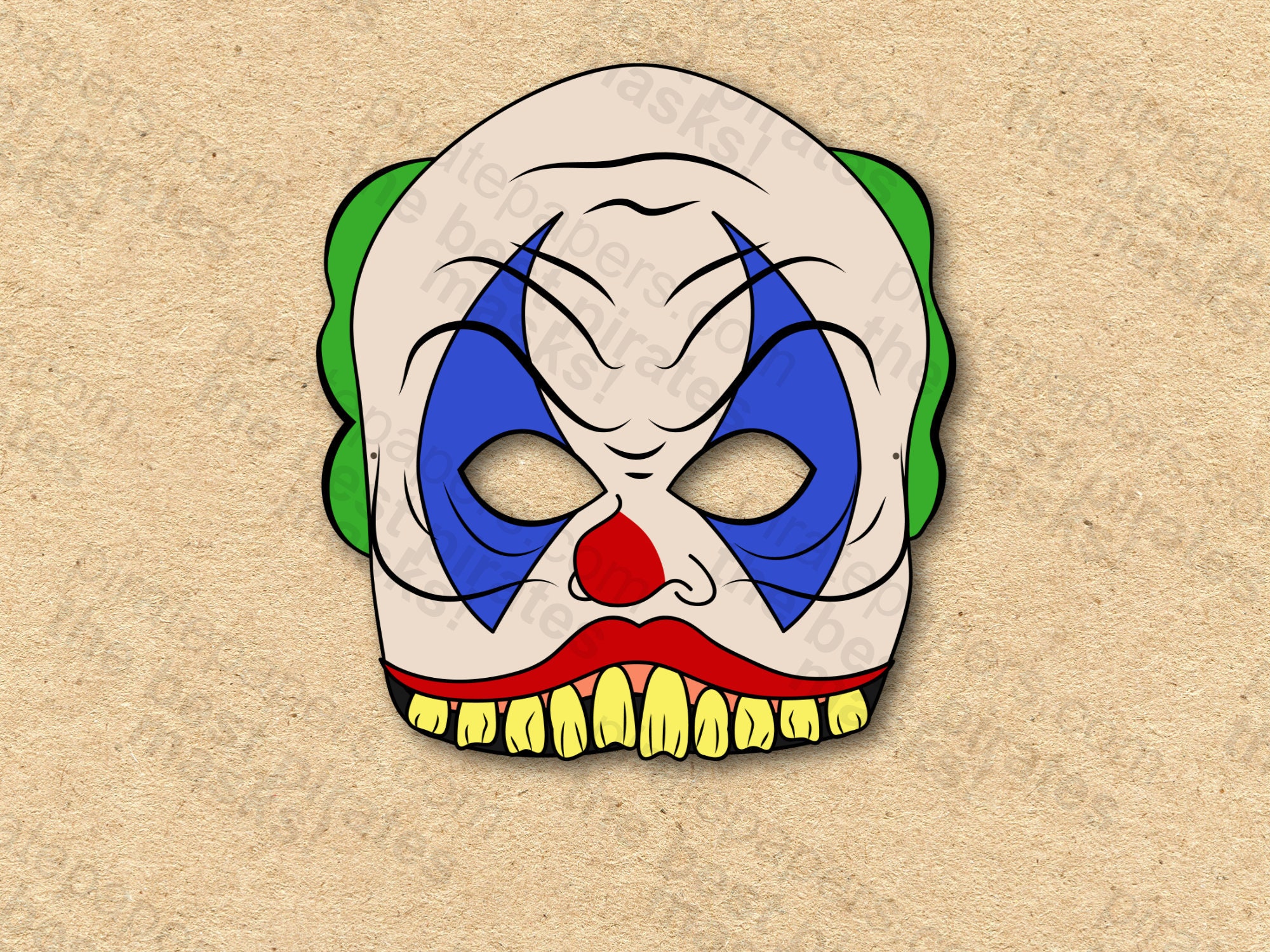 Scary Clown Mask Printable Paper DIY for Kids and Adults. PDF - Etsy Canada