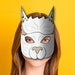 Alpaca Mask Printable, Paper DIY for Kids and Adults. PDF Template ...