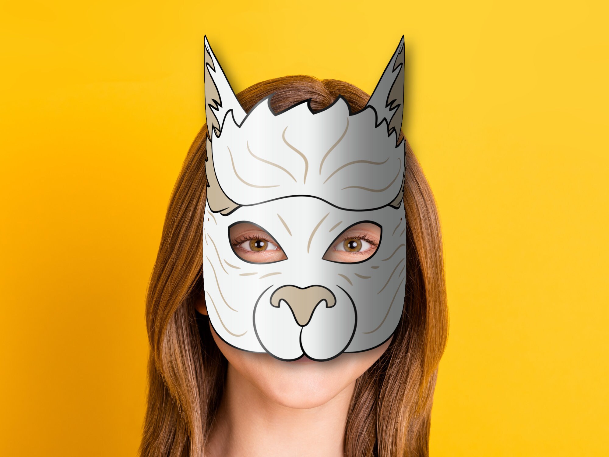 Alpaca Mask Printable, Paper DIY for Kids and Adults. PDF Template ...