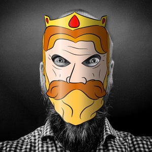 King Mask Printable Paper DIY for Kids and Adults. PDF - Etsy
