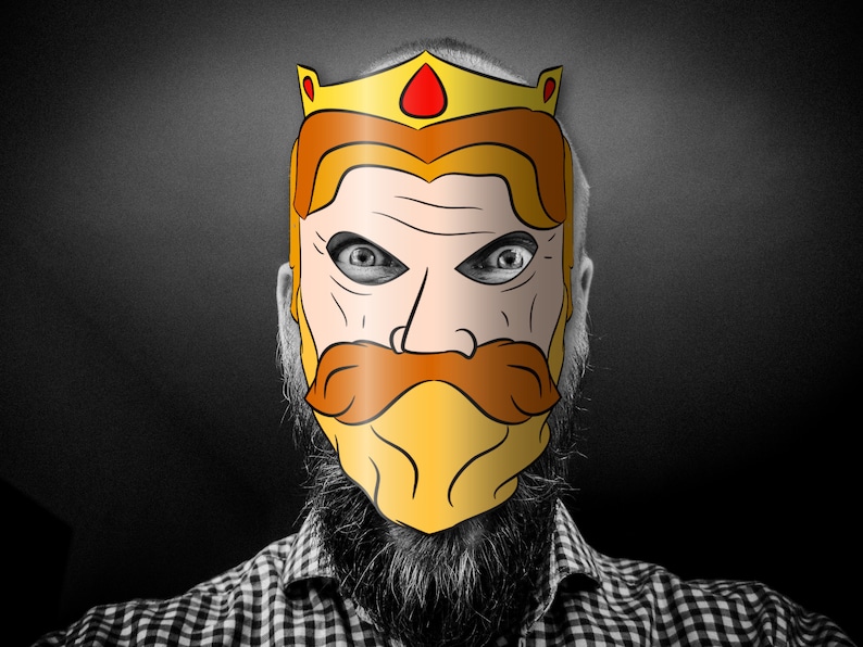 King Mask Printable Paper DIY for Kids and Adults. PDF - Etsy