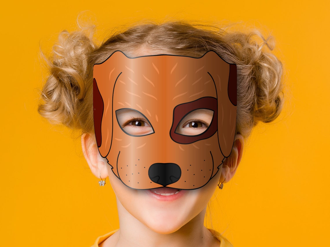 Dog Mask Printable, Paper DIY for Kids and Adults. PDF Template ...