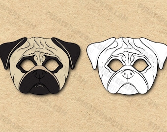 Lion Masks Printable Color Coloring, Paper DIY for Kids and Adults. PDF ...