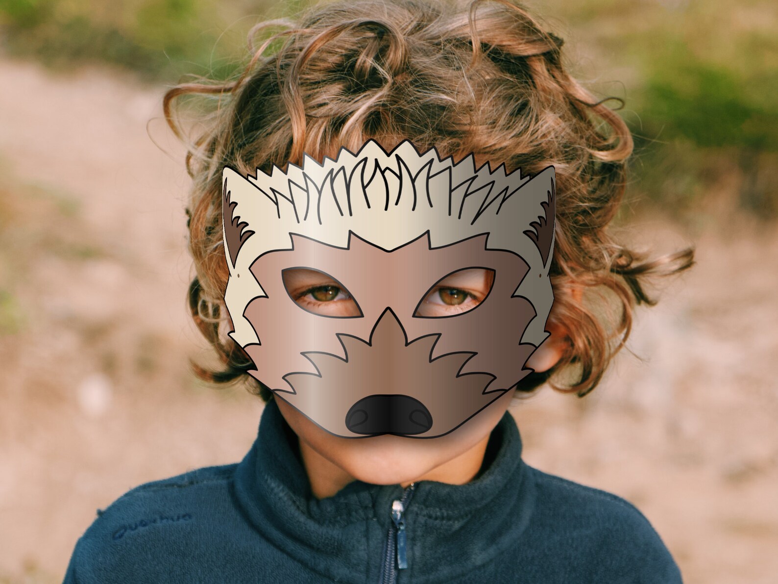 Hedgehog Mask Printable, Paper DIY for Kids and Adults. PDF Template ...