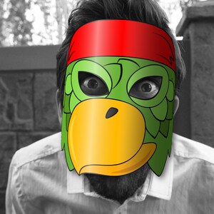 Pirate's Parrot Mask Printable Paper DIY for Kids and - Etsy